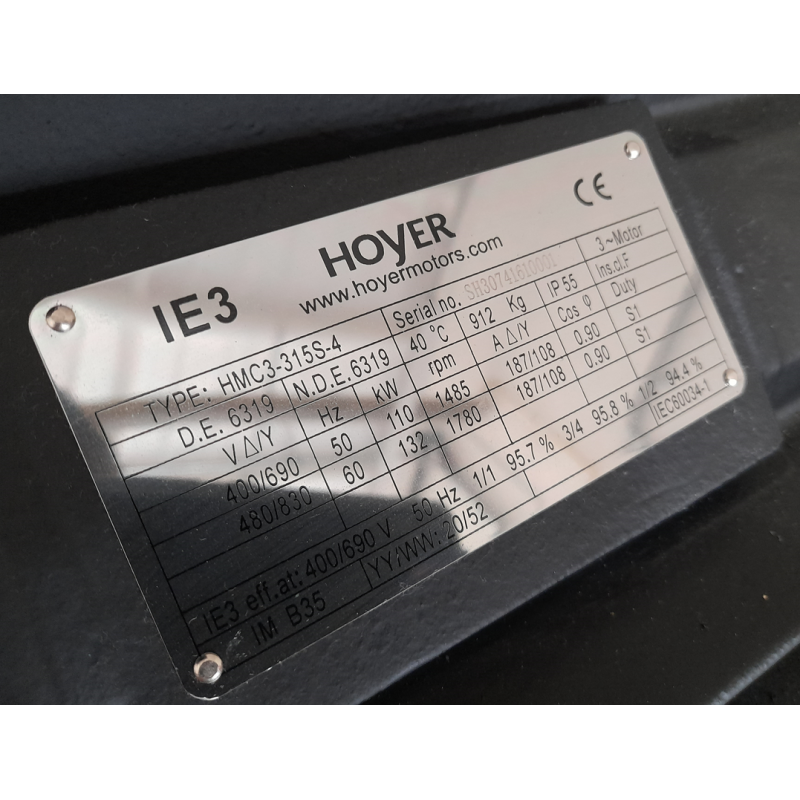 R901399037 ASYNCHRONOUS ELECTRIC MOTOR HOYER 1400 B35 110kW IE3 315S-4p